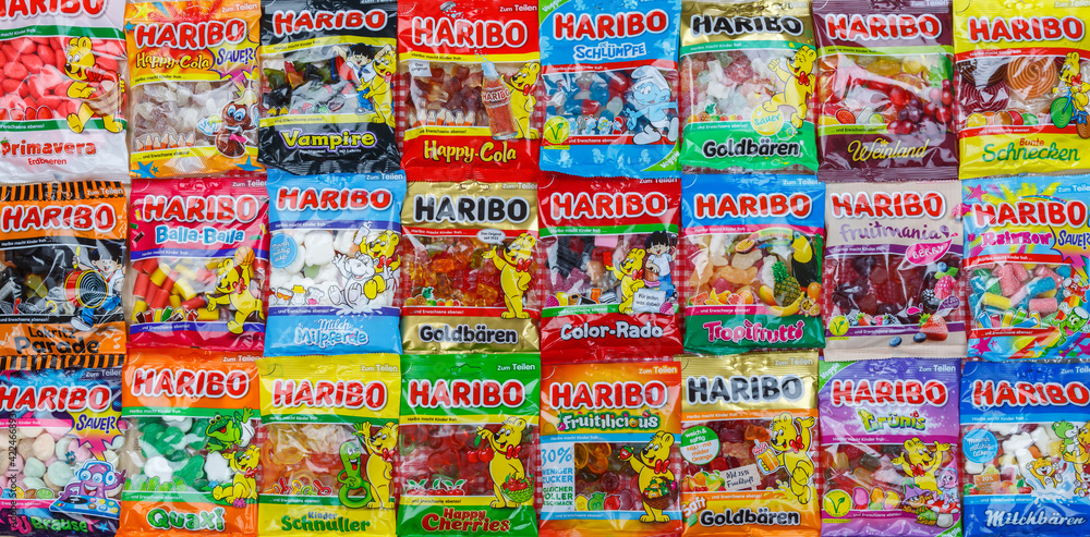 Haribo gummy bear gummi candy candies different types variety ...