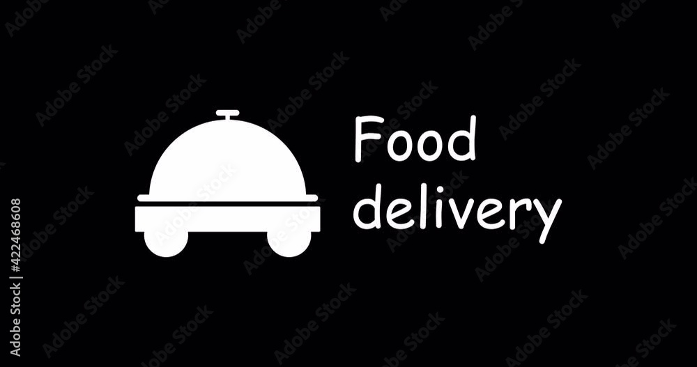 Food delivery animation. Courier service. The concept of ready meals to ...