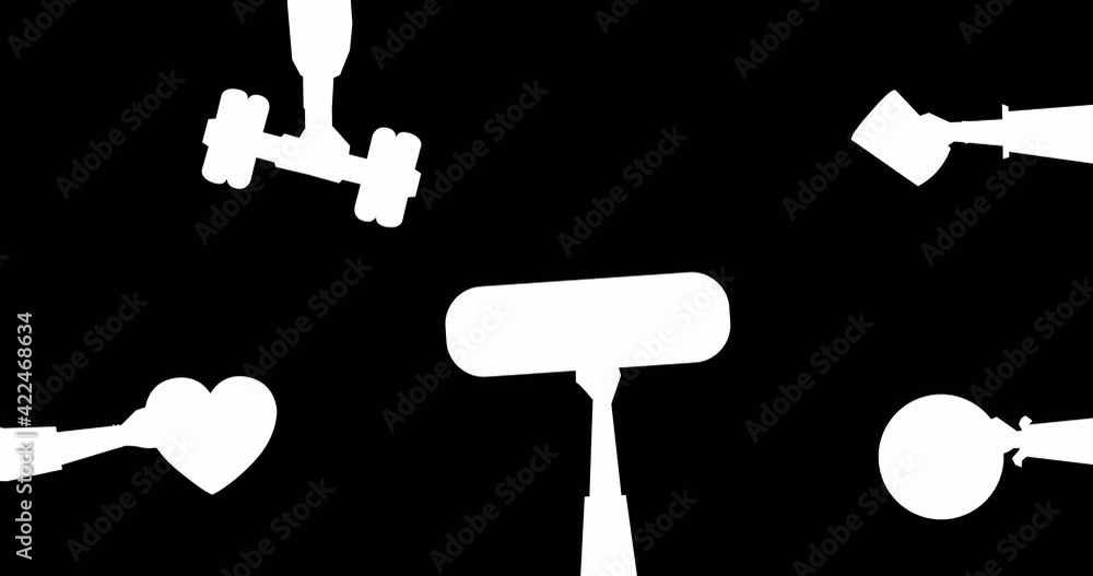 Healthy lifestyle animation. The concept of healthy eating, sports ...