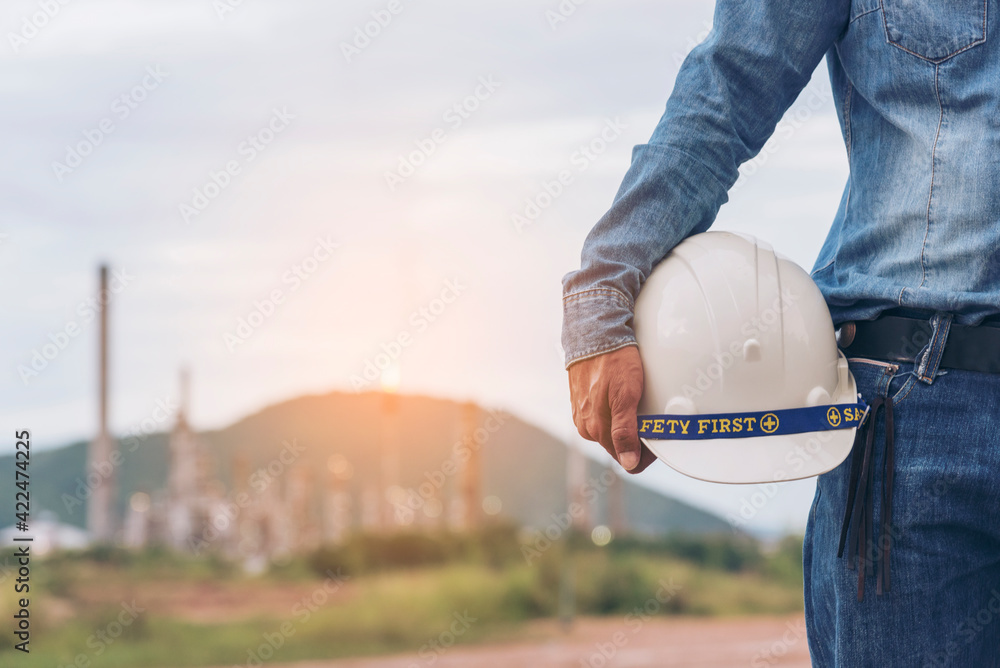 Engineer man hands holding hardhat white work helmet hard hat for Civil ...