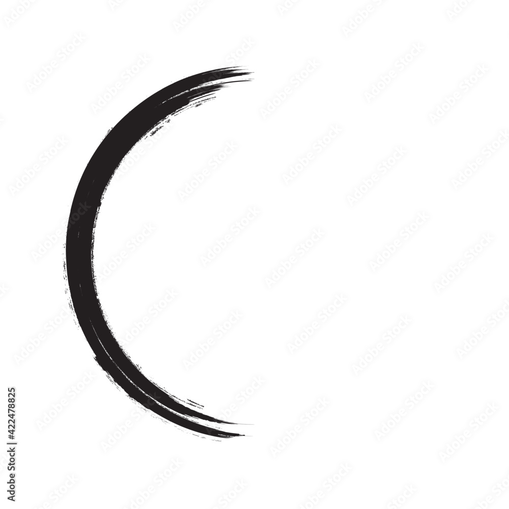 Half Circle Brush Stroke Border Frame . Grunge Element for your Design ...