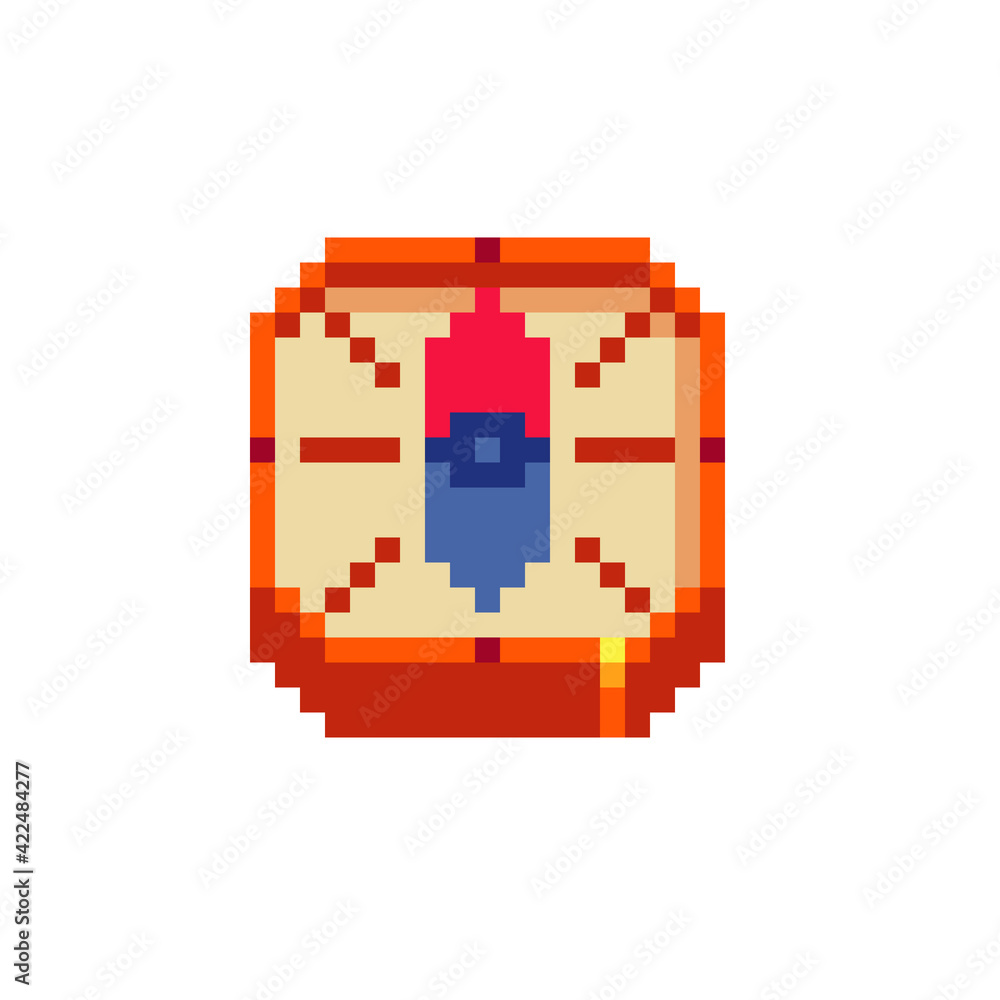 Compass pixel art flat style icon. Map navigator application. Design ...