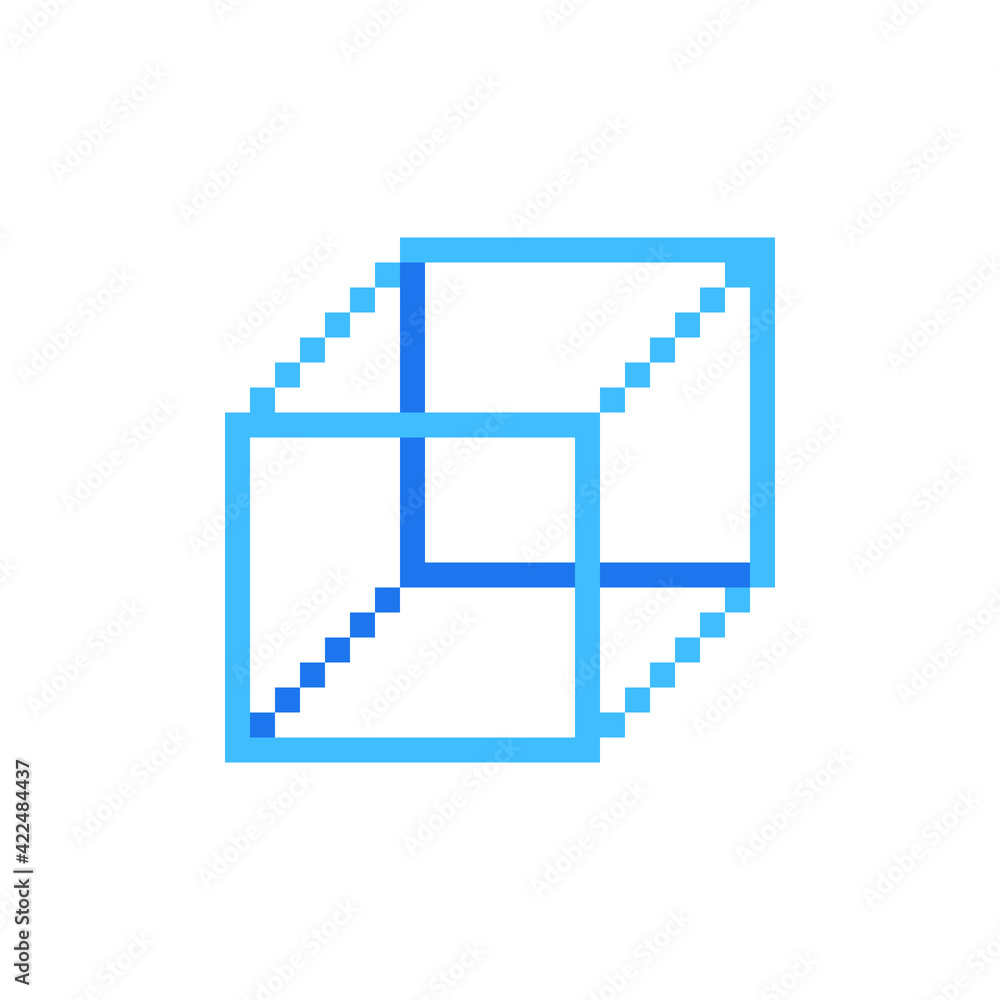 Isometric cube, blue cuboid, mathematics geometric shape ...