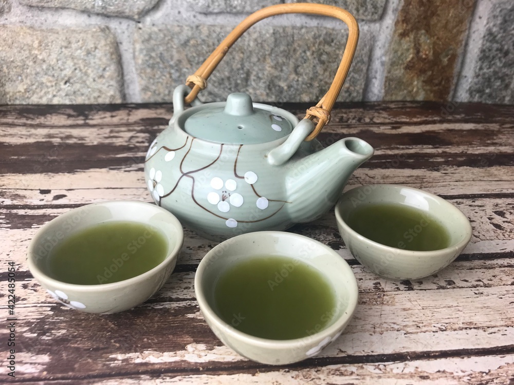 Matcha set teapot Stock Photo | Adobe Stock