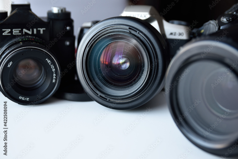 Different types of old cameras Stock Photo | Adobe Stock