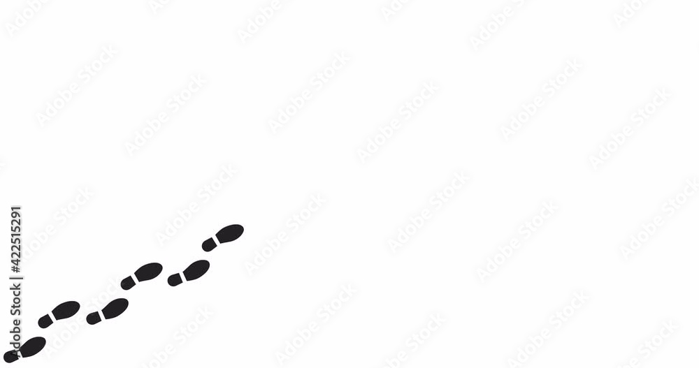 Animation of footprints from shoes. Shoe prints. Footprints of boots or ...