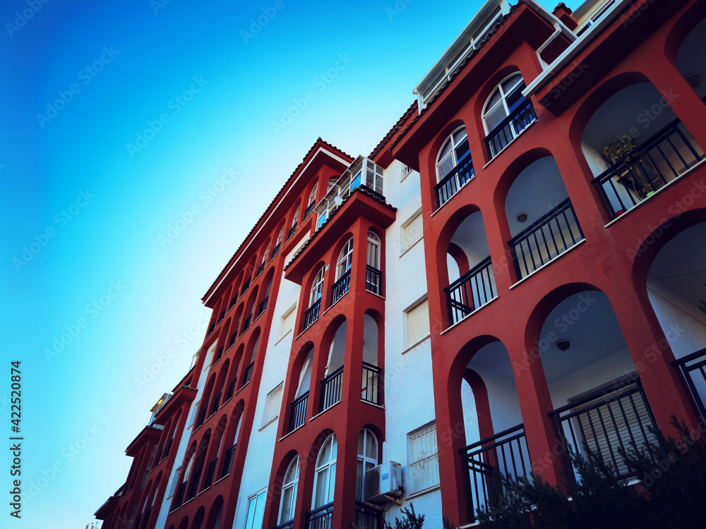 High rise house multi-storey building with balcony. Torrevieja r Stock ...