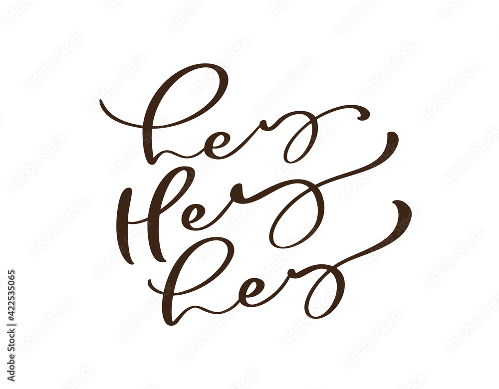 Hey hey hey Hand drawn greeting children words. Brush pen lettering ...