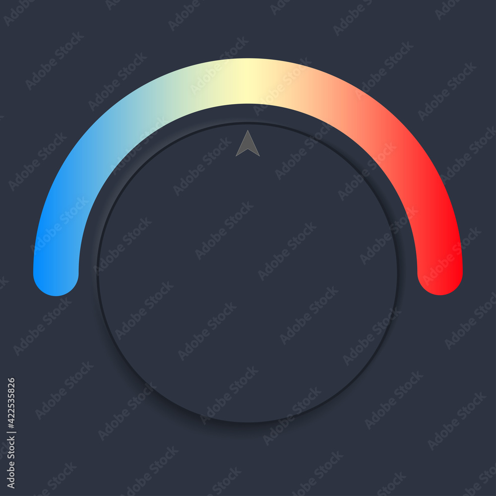 Thermostat icon. Gradient from cold to hot. Climate control regulator. Workflow temperature ...