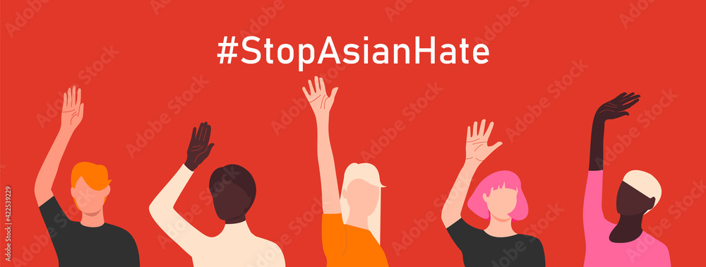 Stop Asian Hate. Antiracism banner to support Asian community ...