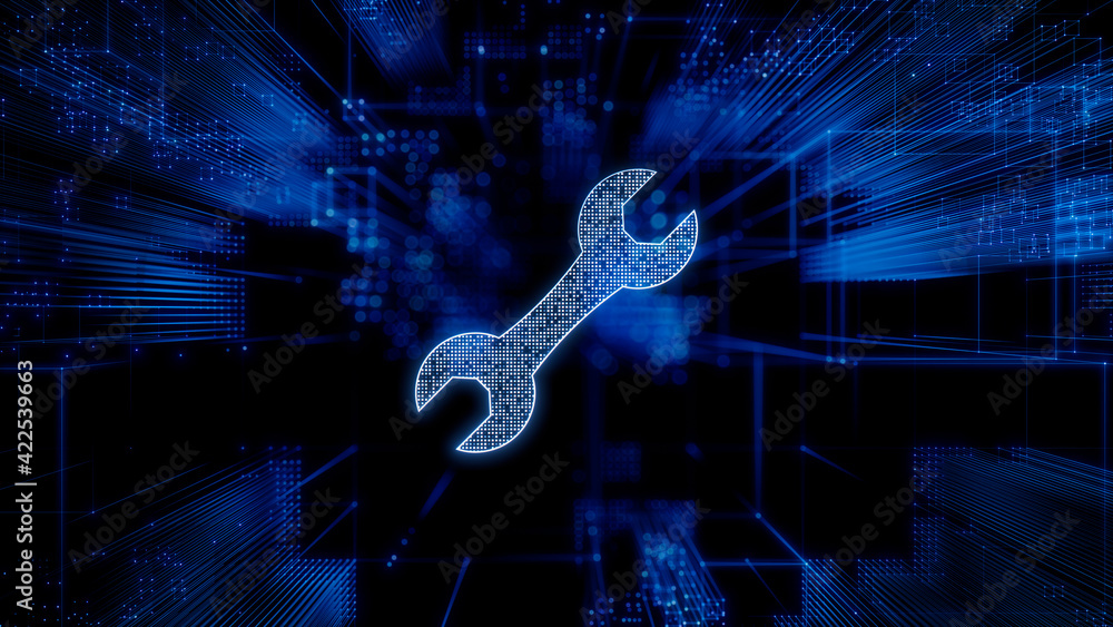 Configure Technology Concept with tool symbol against a Futuristic ...