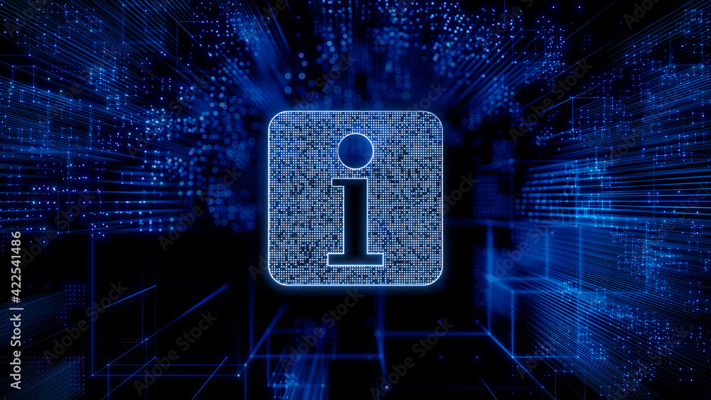 Information Technology Concept with info symbol against a Futuristic ...