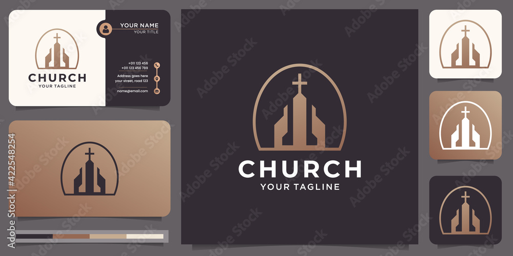 Christian Church Jesus Cross Gospel logo design with business card ...