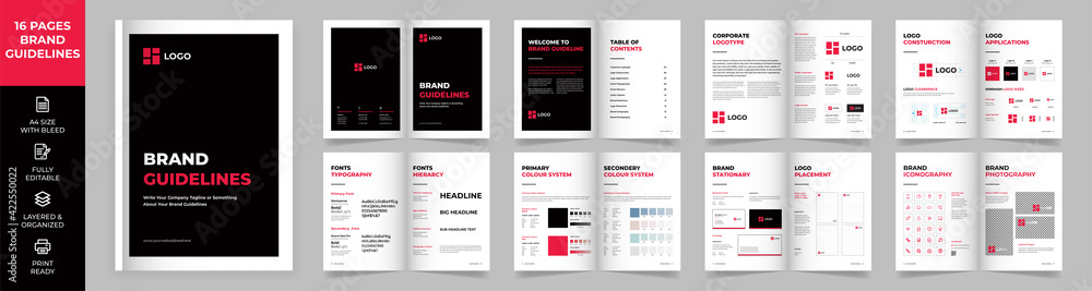 Brand Manual Template, Simple style and modern layout Brand Style ...