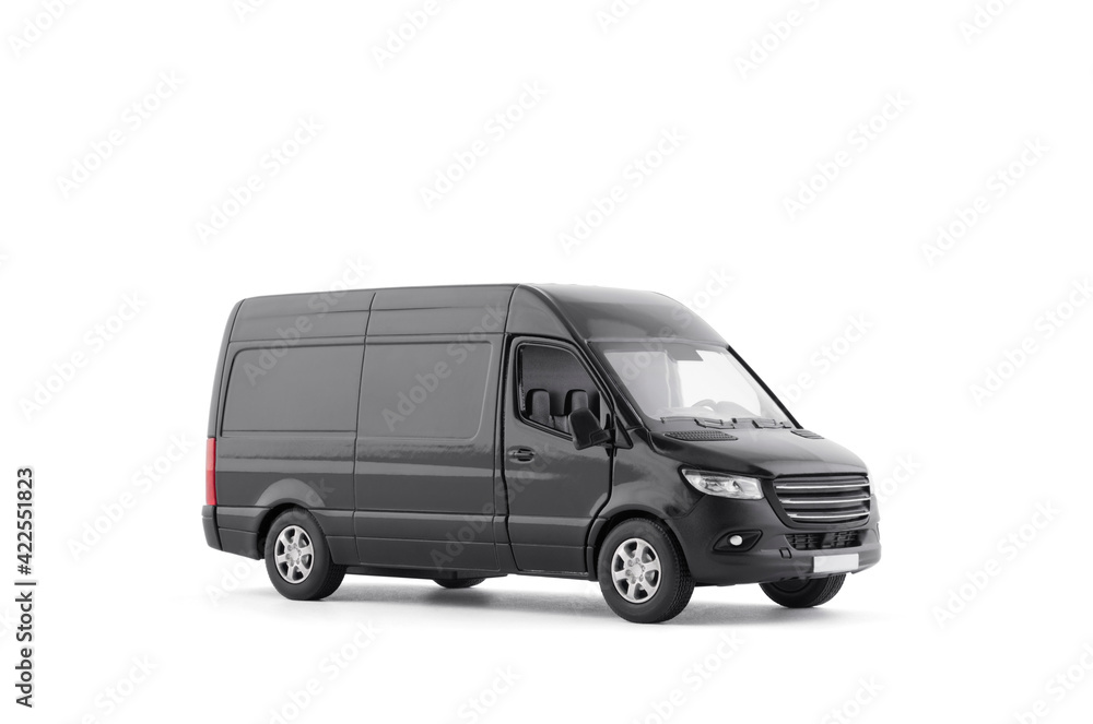 Transport black van car on white background with clipping path Stock ...