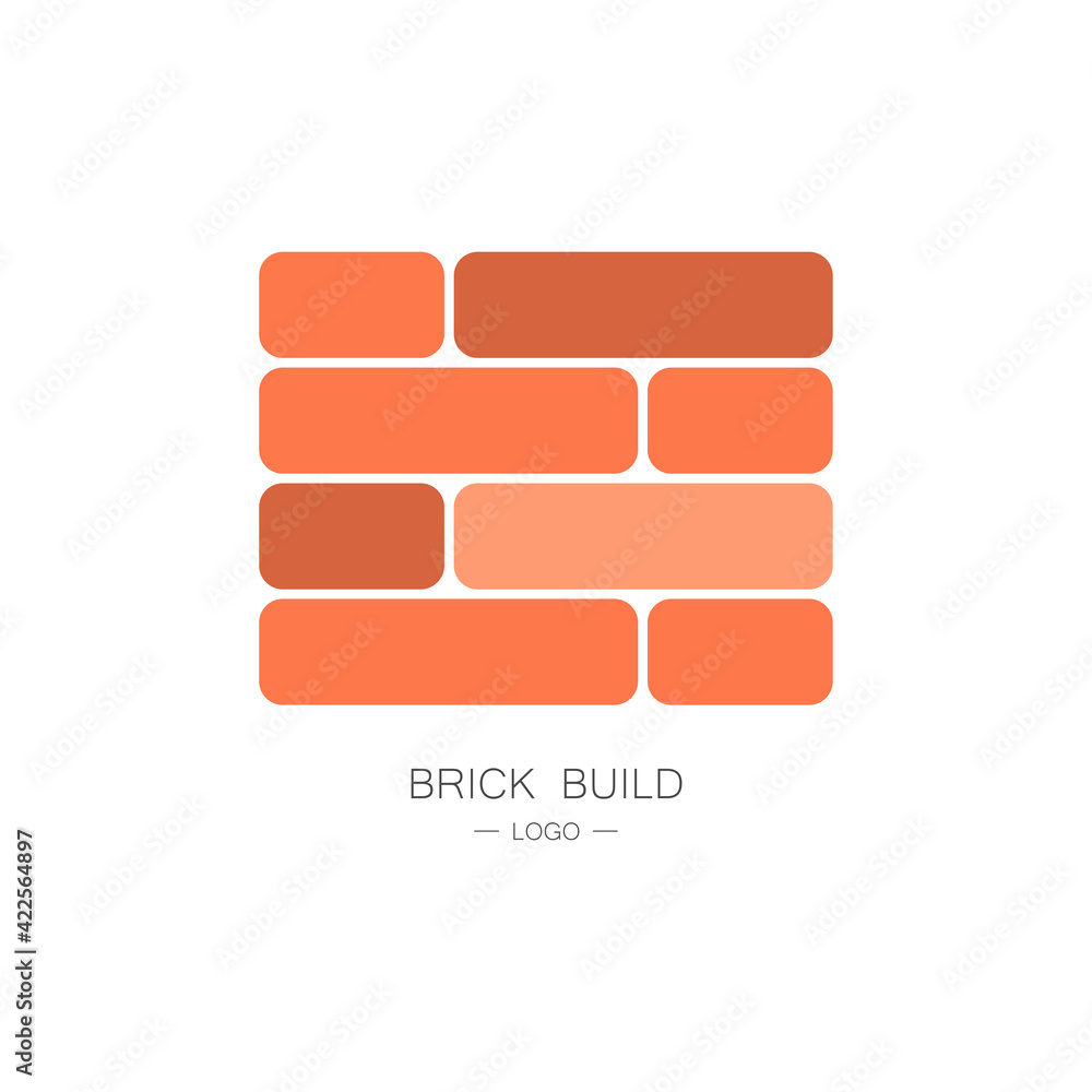 Brick logo design isolated on white background. Building materials ...