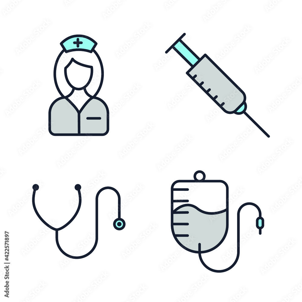 Set of Medicine and Health icon. Medical Assistance pack symbol ...