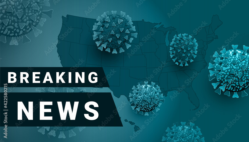 Vector illustration breaking news with screen world map background ...