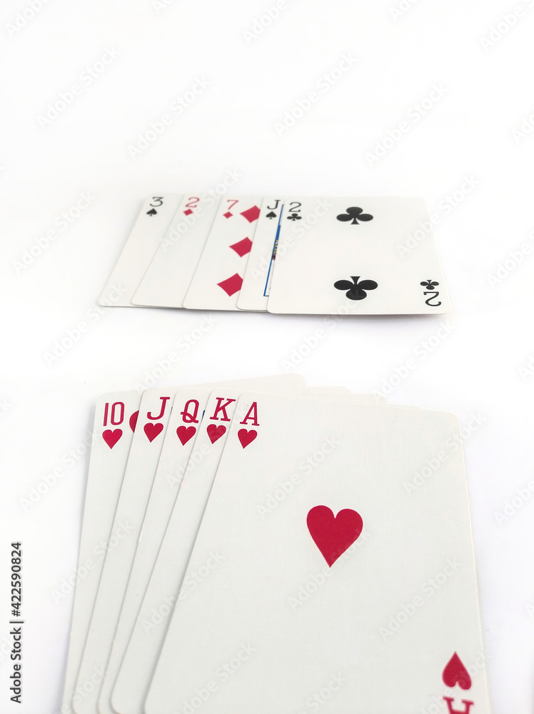 Playing card game isolated on white background Stock Photo | Adobe Stock