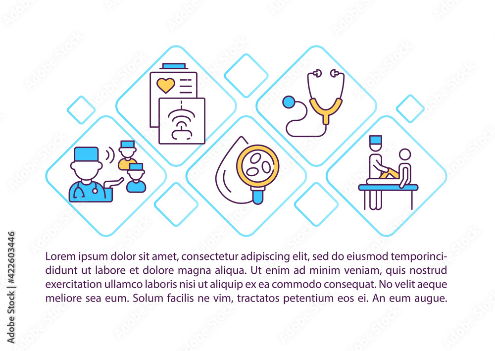 Family doctor concept line icons with text. PPT page vector template ...