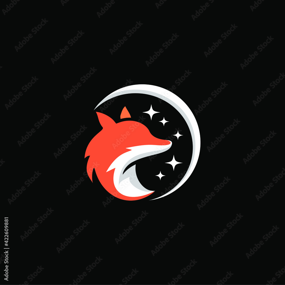 fox media logo use simple and flat color combination. forming the fox ...