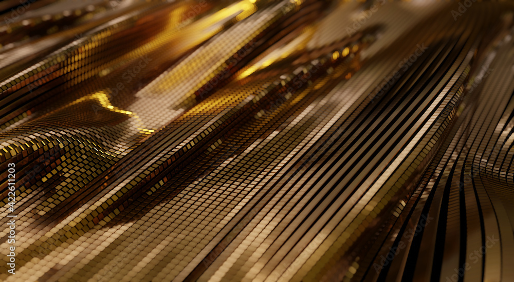 Gold 3D abstract motion background, gold texture design. golden waves ...