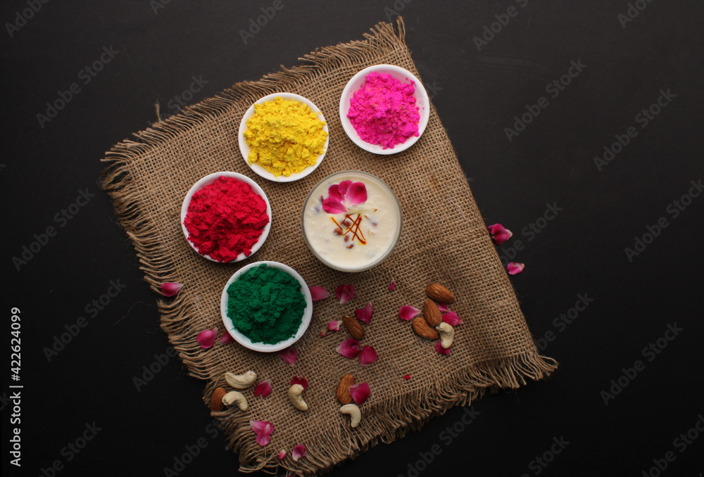Indian festival Holi concept - Traditional Indian beverage Thandai ...