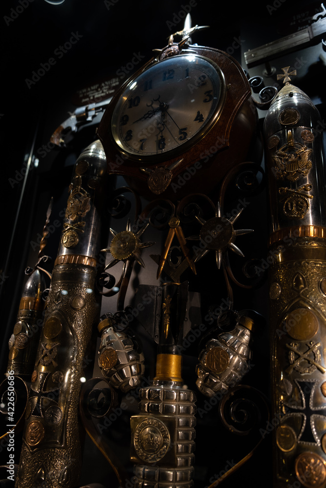 Odd Apocalyptical Eccentric Weaponized Clock with Grenades and Missile ...