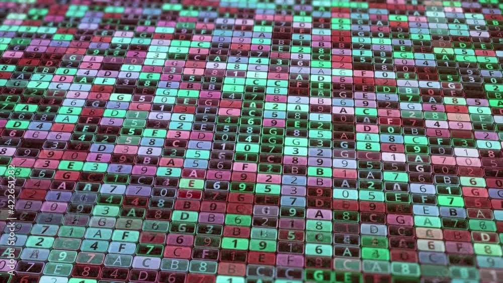 Stockvideon Abstract digital grid with symbols changing fast, seamless loop. Animation. Endless ...