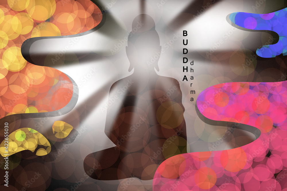 Buddha statue silhouette. Buddha design background. Illustration of ...