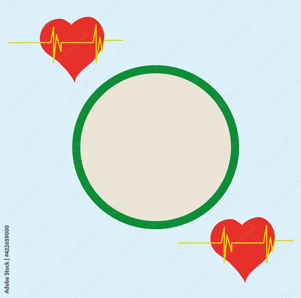 World Health Day design concept. Two hearts with a cardiogram and a ...