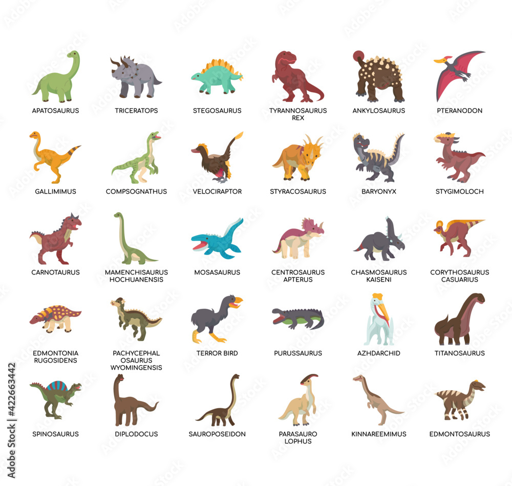 Set of dinosaur thin line and pixel perfect icons for any web and app ...