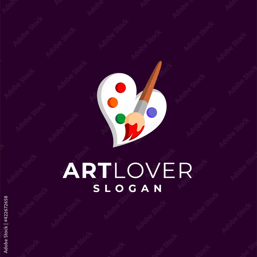 art lover logo with color palette concept Stock Vector | Adobe Stock