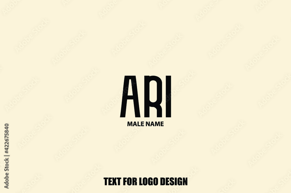 Ari. Male Name Elegant Vector Text For Logo Designs and Shop Names ...