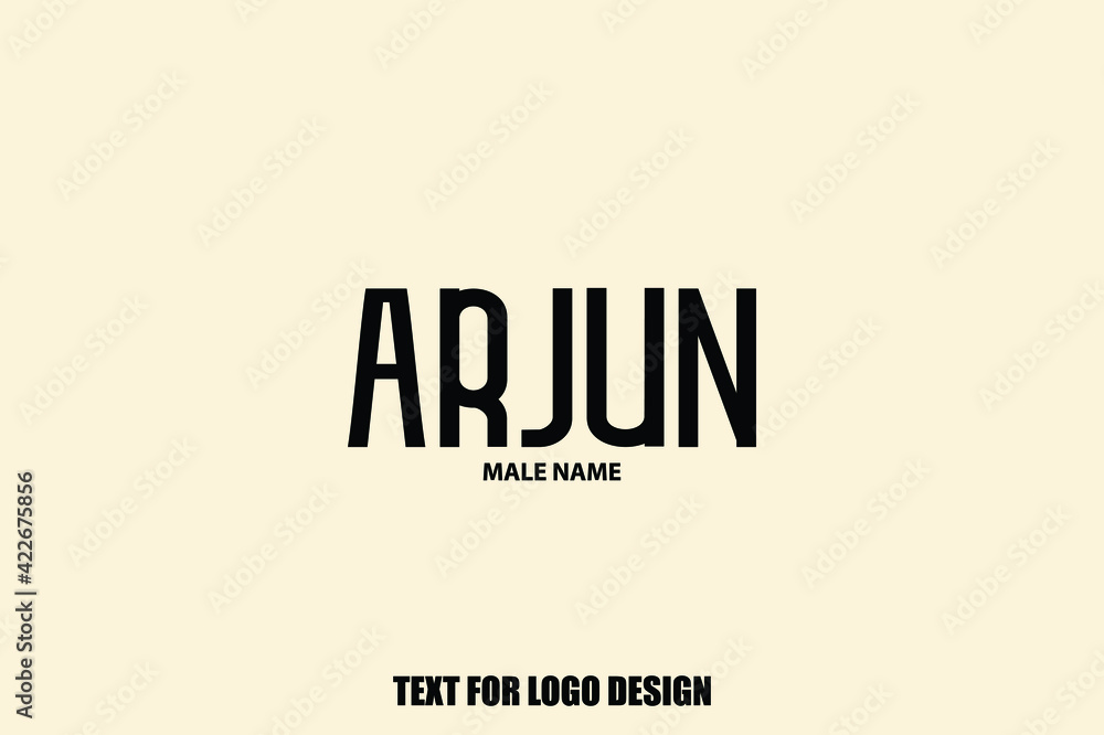 Arjun Male Name Elegant Vector Text For Logo Designs and Shop Names ...