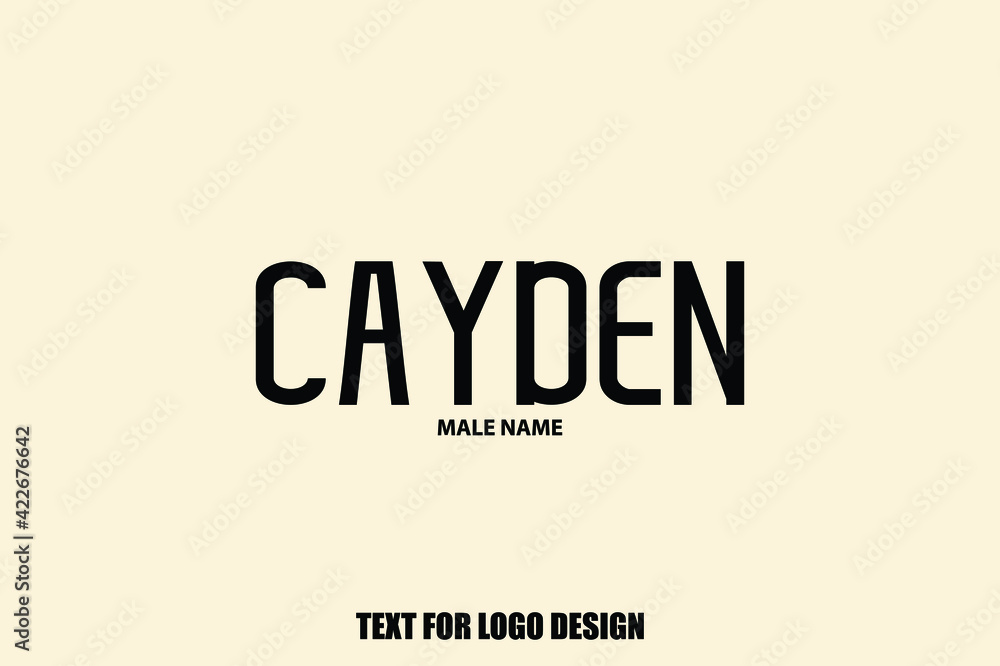 Cayden male Name Semi Bold Black Color Typography Text For Logo Designs ...