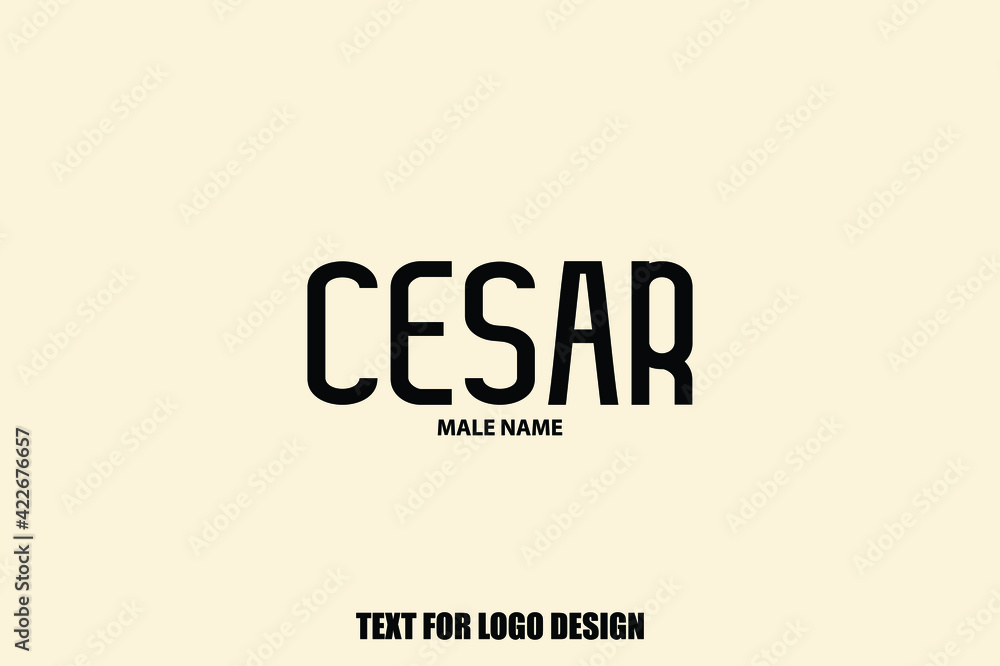 Cesar male Name Semi Bold Black Color Typography Text For Logo Designs ...