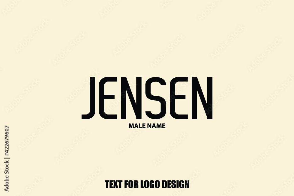 Jensen Male Name Typography Sign For Logo Designs and Shop Names Stock ...