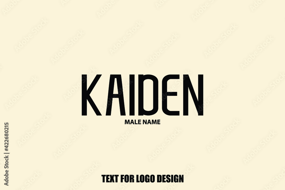 Kaiden Male Name Typography Sign For Logo Designs and Shop Names Stock ...