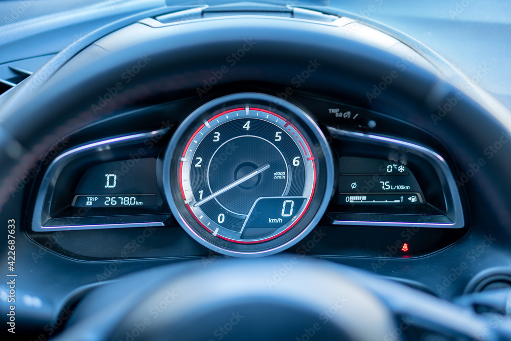 Cluj-Napoca,Cluj/Romania-Various digital instrument cluster menu ...