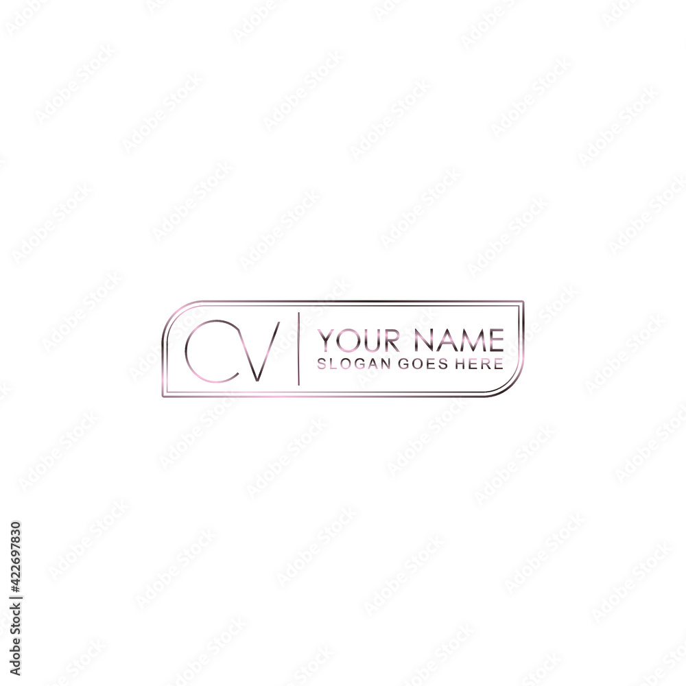 CV Initials handwritten minimalistic logo template vector Stock Vector ...