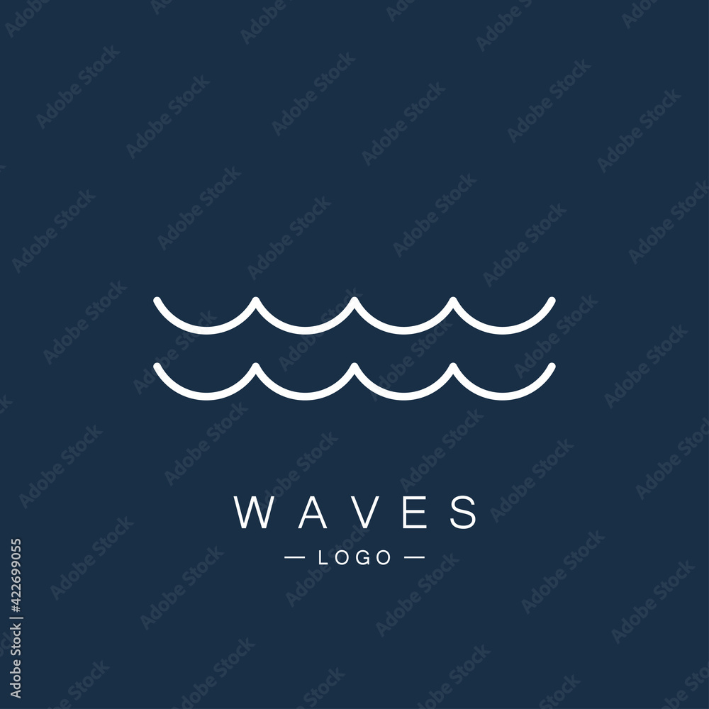 Waves logo. Sea or ocean waves isolated on white background. Vector ...