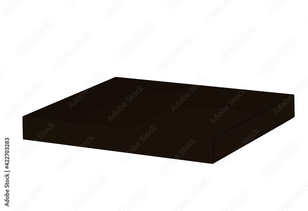 Closed black narrow box. vector illustration Stock Vector | Adobe Stock