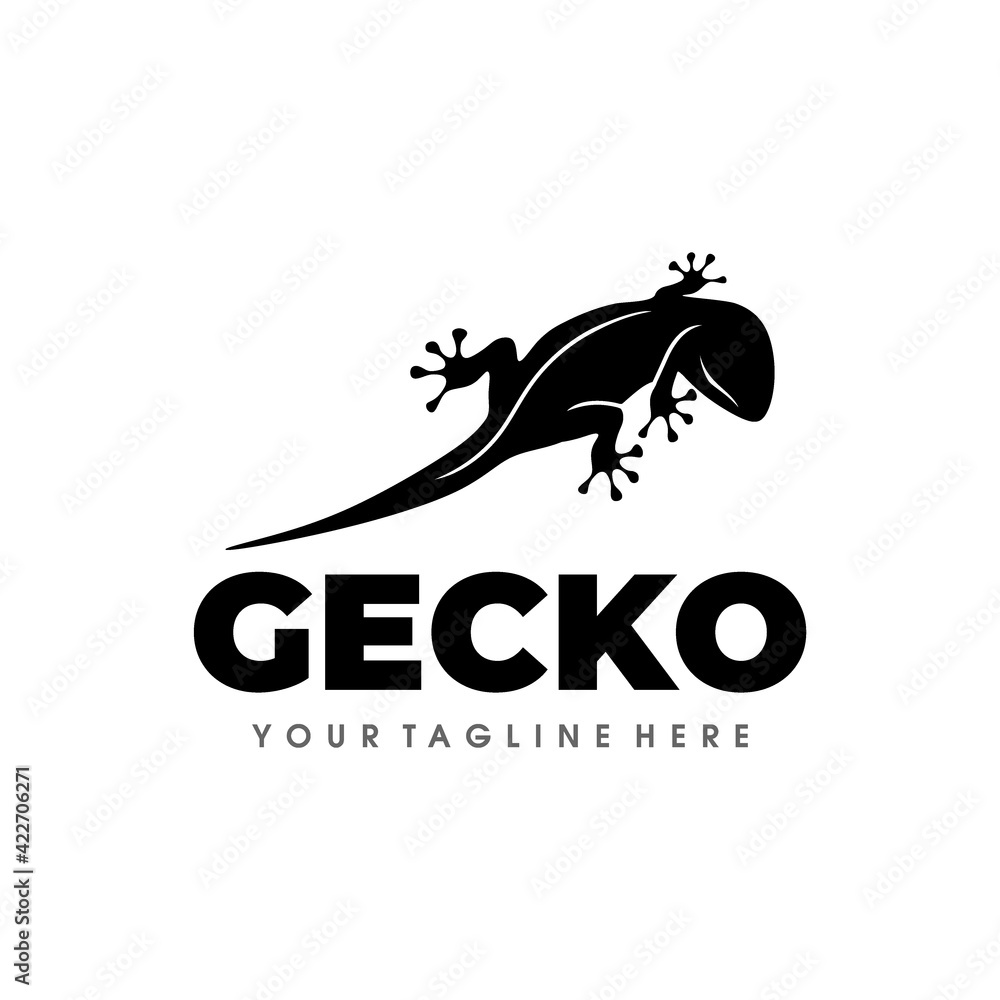 Gecko Logo design vector Illustration Stock Vector | Adobe Stock