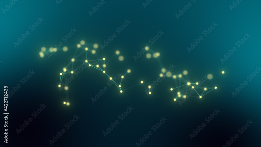 Abstract plexus background. The glow of the particles. Color image. 3d ...