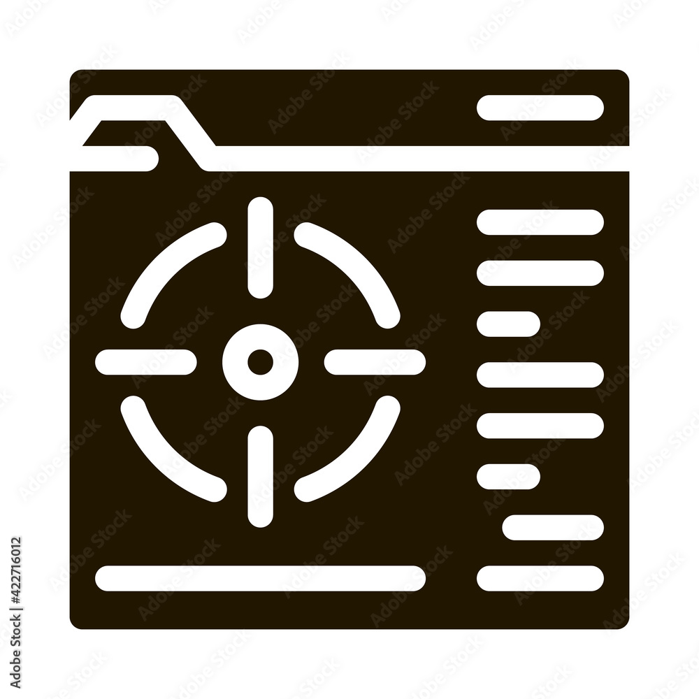 target to specific folder icon Vector Glyph Illustration Stock Vector ...
