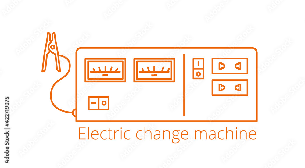 Electric change machine. Power Inverter with Charger. Voltage current ...