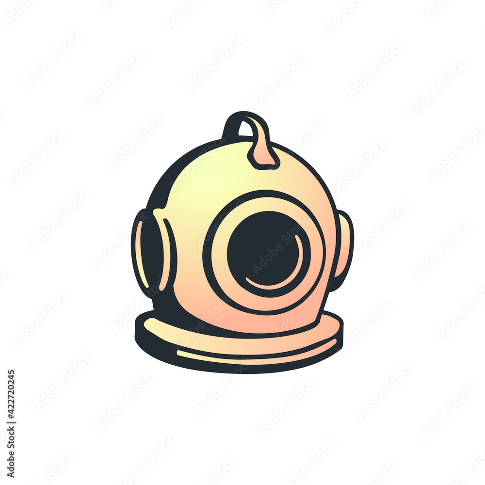 vector diving helmet logo Stock Vector | Adobe Stock