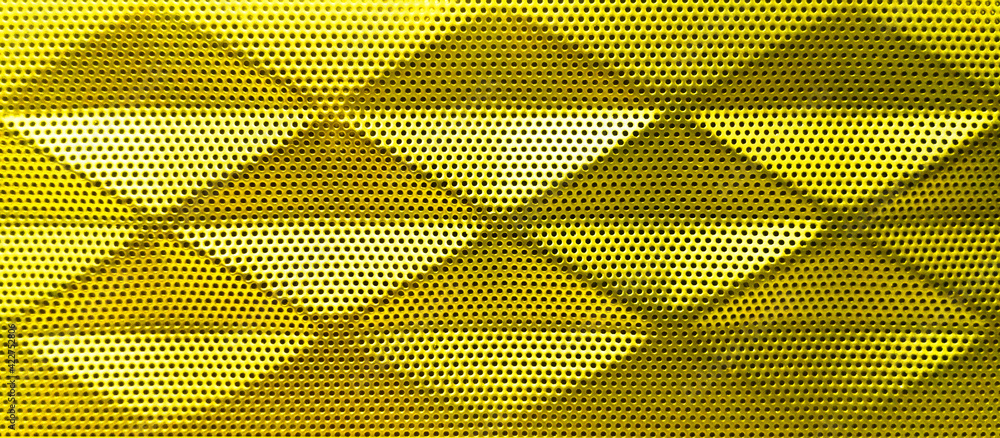 yellow Perforated metal surface,yellow grating for background,Steel ...