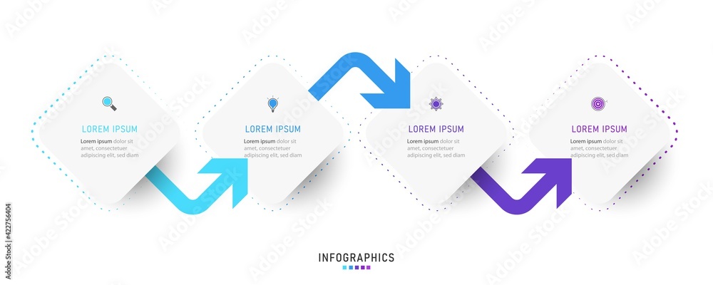Vector Infographic label design template with icons and 4 options or ...